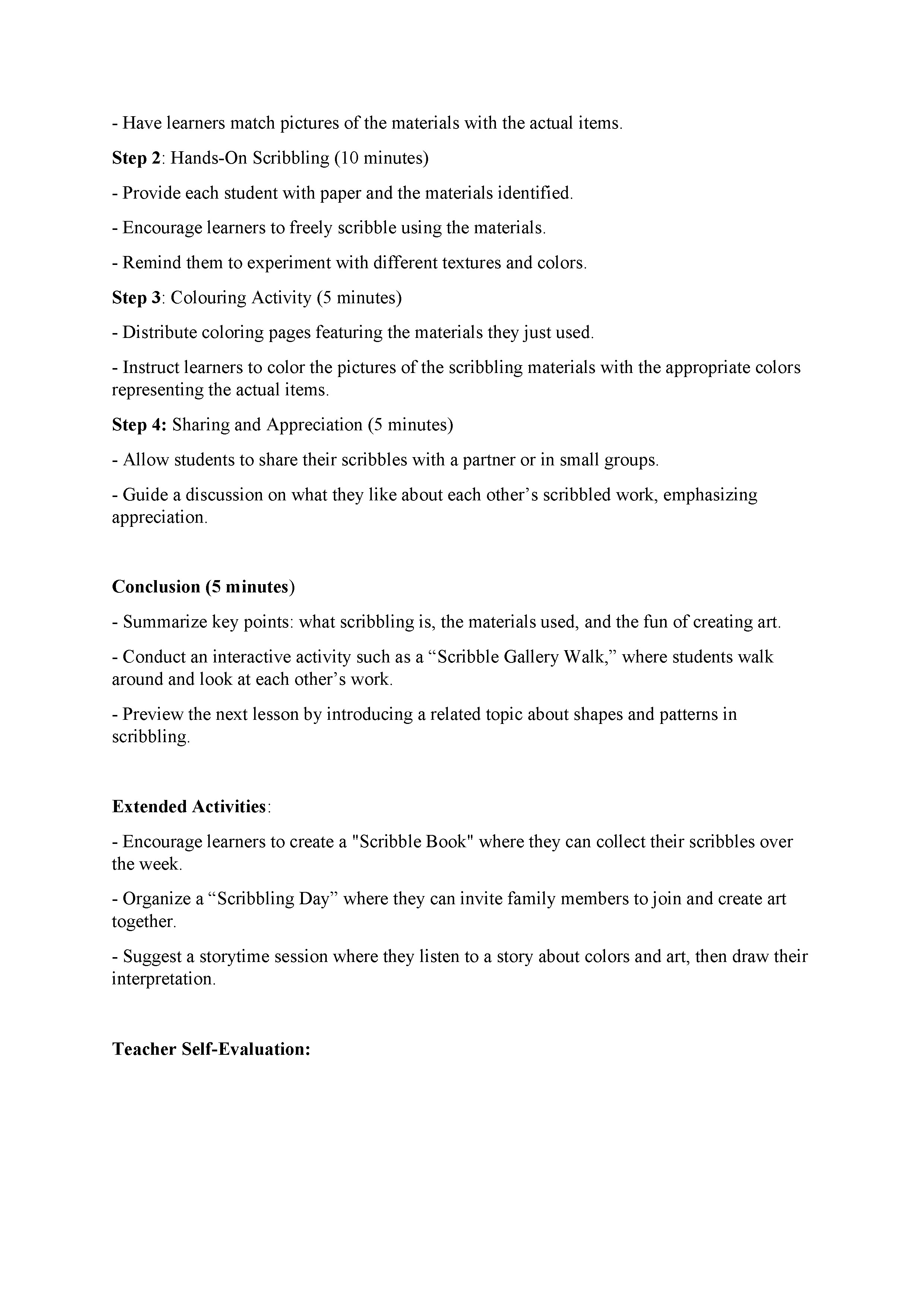 PP1 Creative Arts Lesson Plans term 1 2026